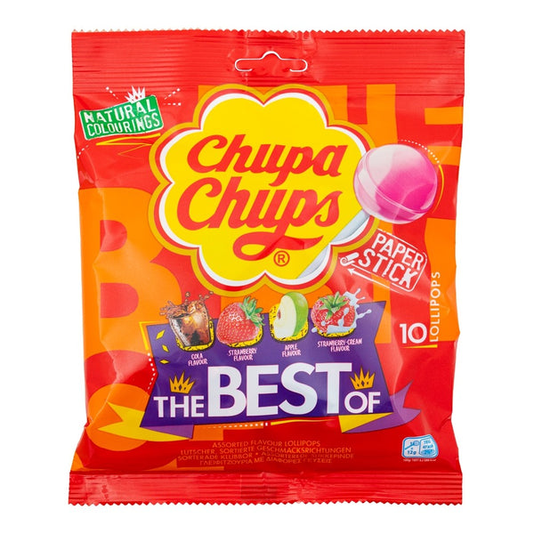 Chupa Chups The Best of 10 Assorted Flavor Lollipops 120g
