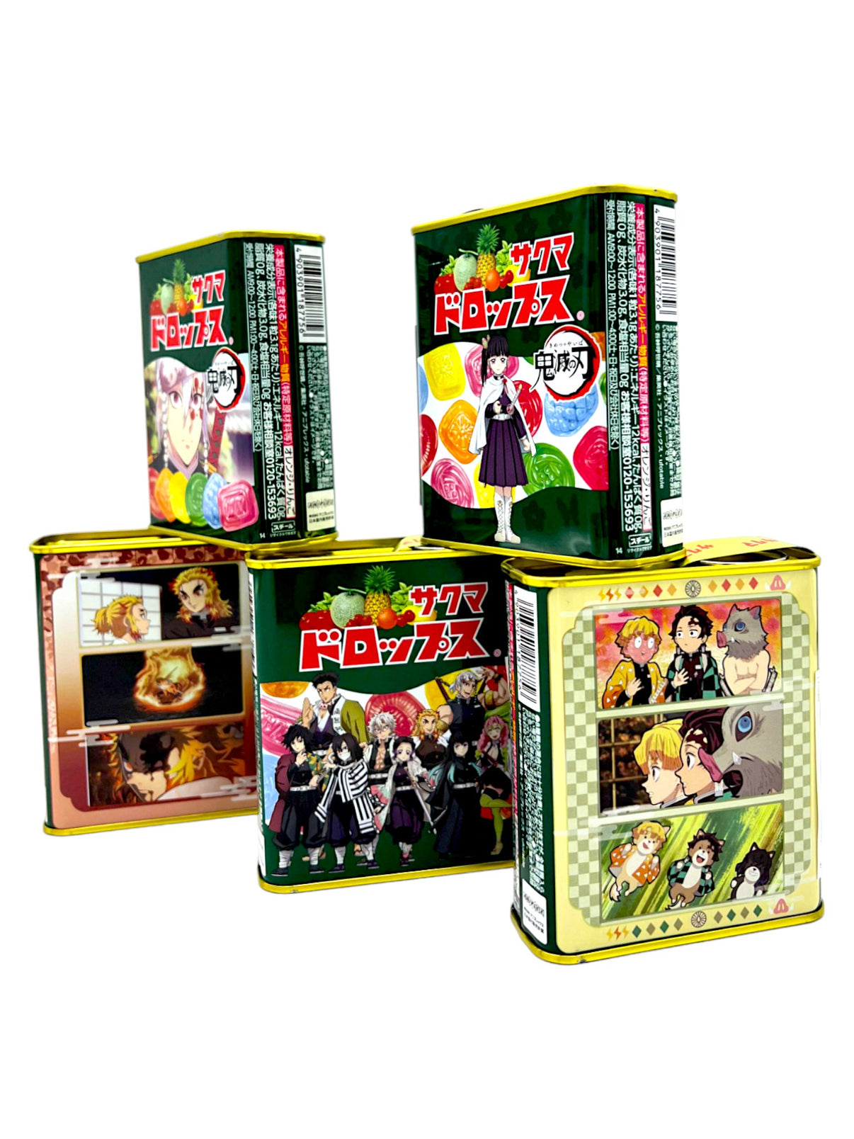 Sakuma Drops Deamon Slayer, Kimetsu no Yaiba Hard Fruit Candy (Pack of